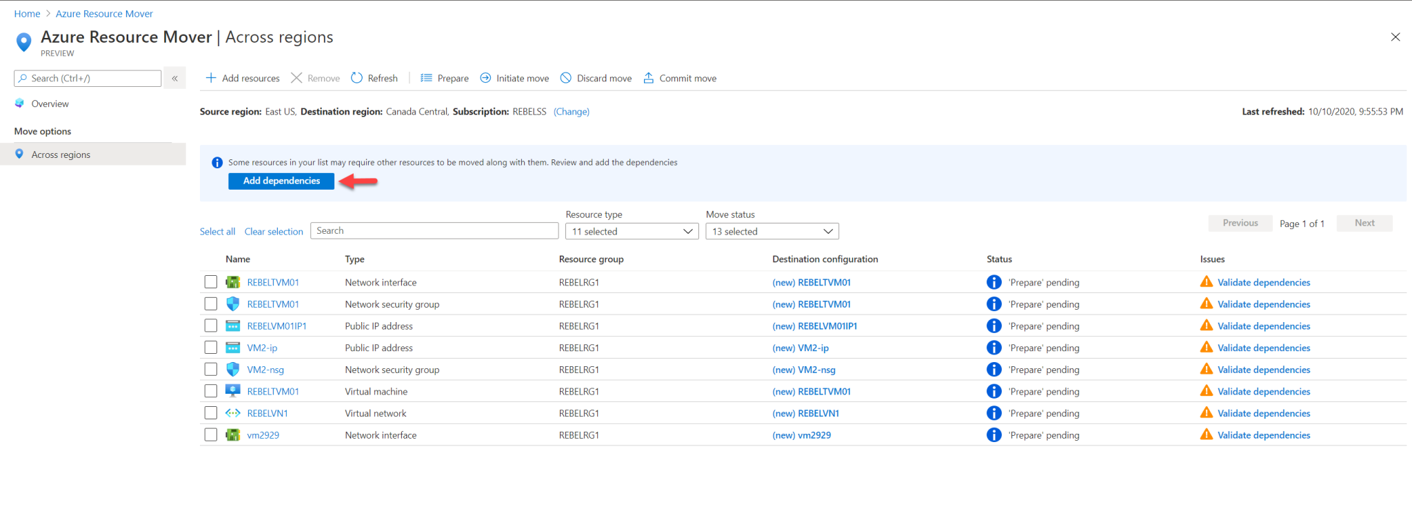 Step-by-Step Guide: Move Azure Resources from one Azure region to another by using Azure ...